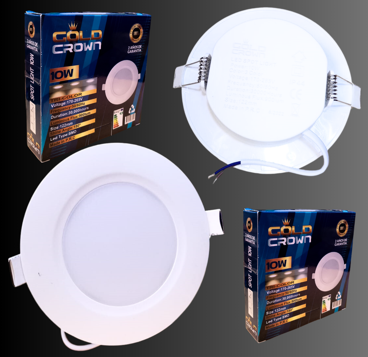 SPOT LED BLANCO TRICOLOR 10W GOLD CROWN - Loganelectric